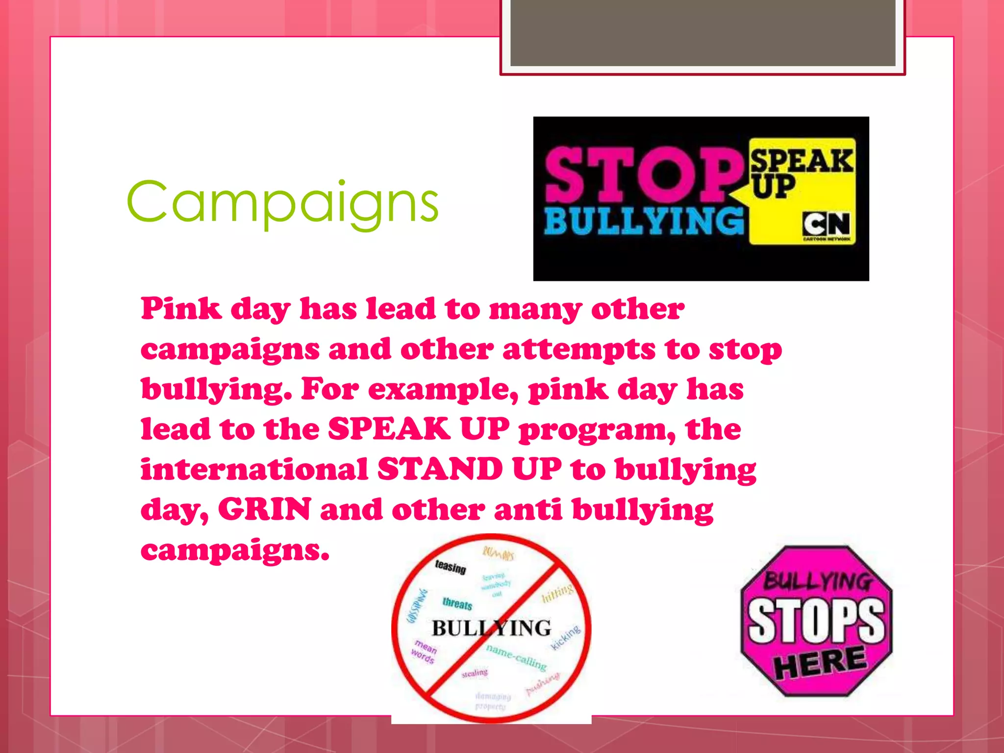 Pink bullying day power point | PPTX