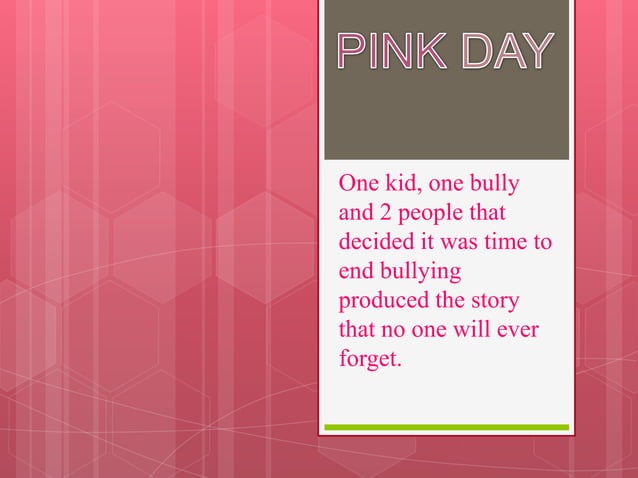 Pink bullying day power point | PPT