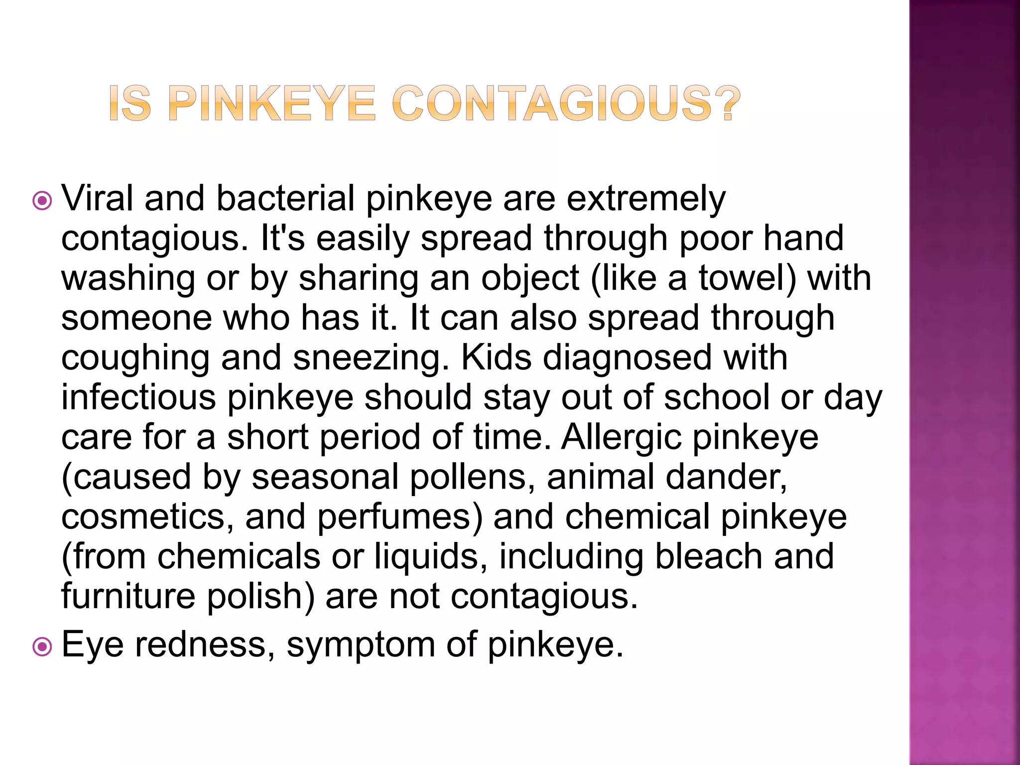 Pinkeye {conjunctivitis} | PPTX