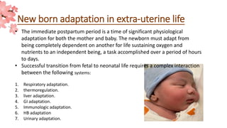 Adaptation in newborn from intrauterine to extrauterine | PPTX