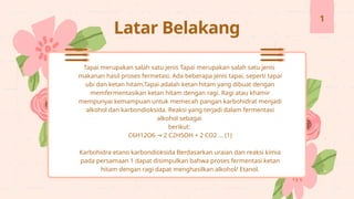 analisa kualitatif dan kuantitatif alkohol pada tapai ketan | PPTX