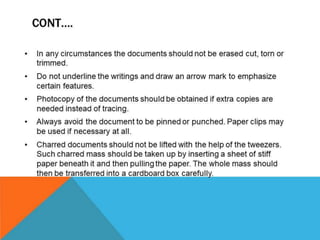 Collection, Preservation, Packaging and Forwarding of Forged Documents ...