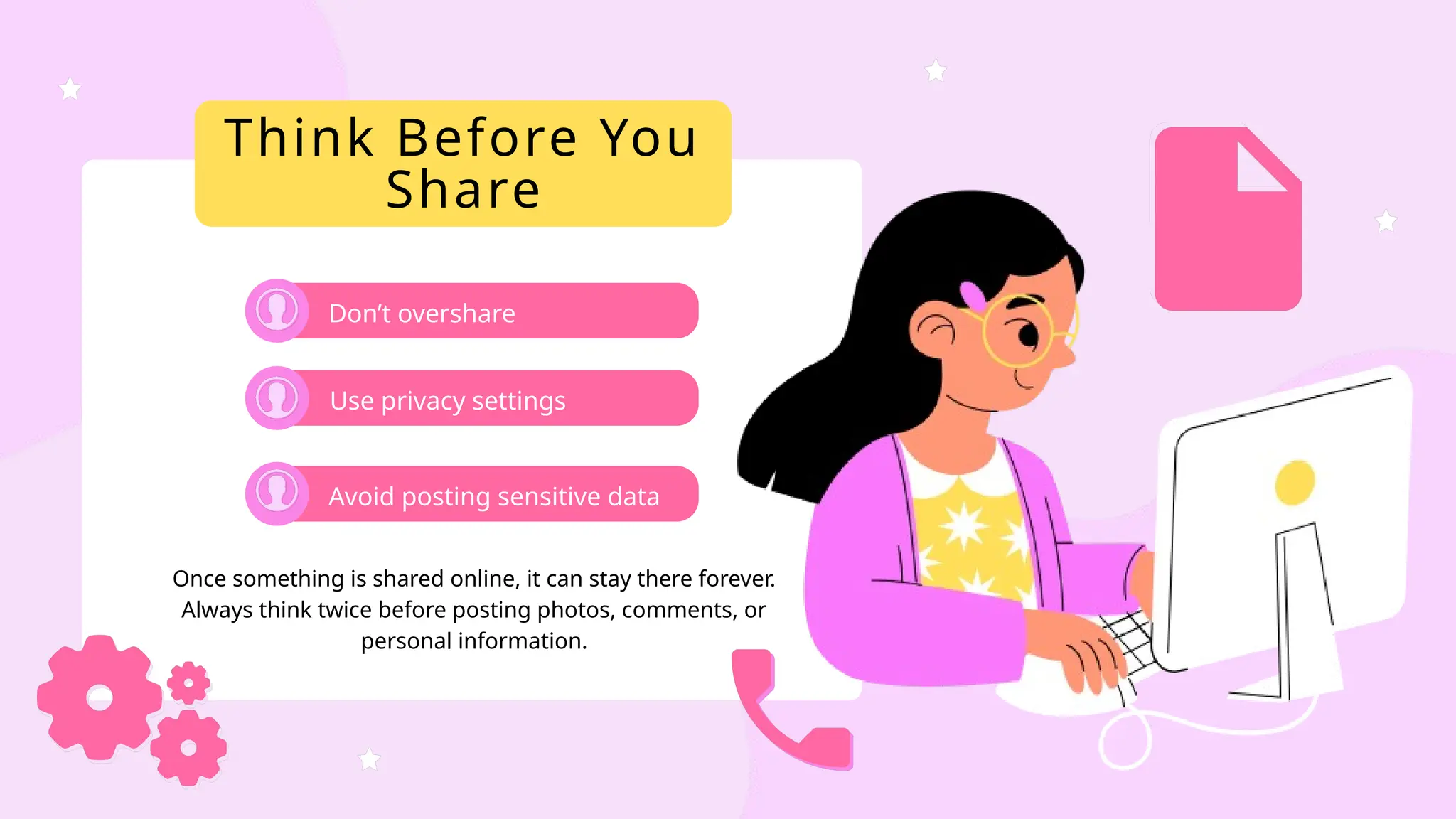 Pink Illustrated Digital Safety for Students Presentation.pptx