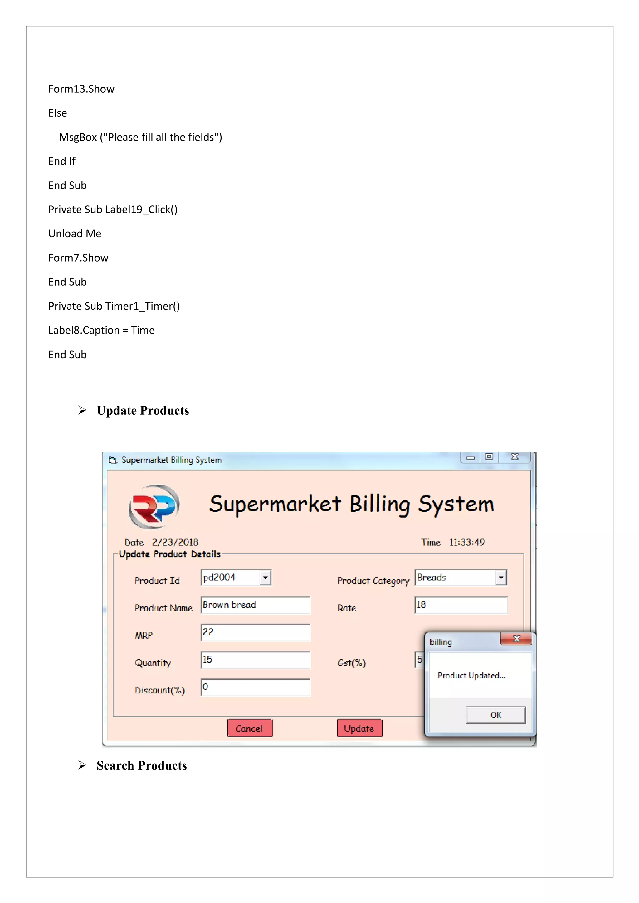 Pinkle makhijani supermarket billing system vb project | PDF | Programming Languages | Computing
