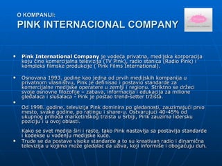 Семинарски рад: Pink Media Group | PPT