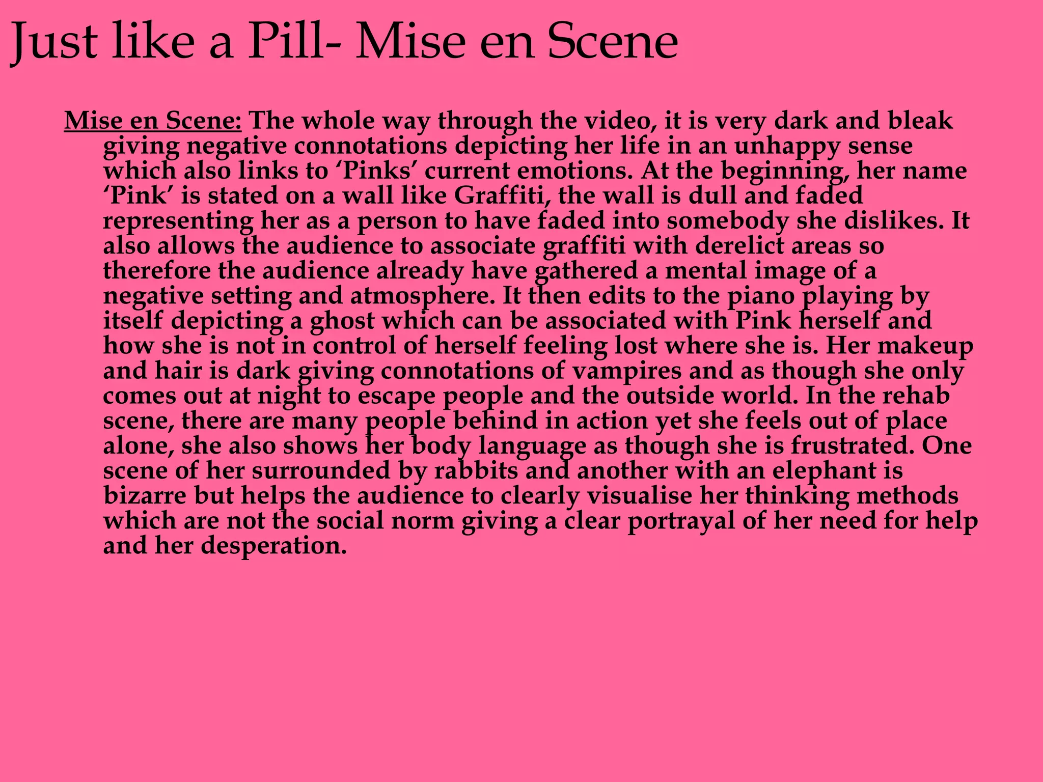 Pink Video Analysis | PPT