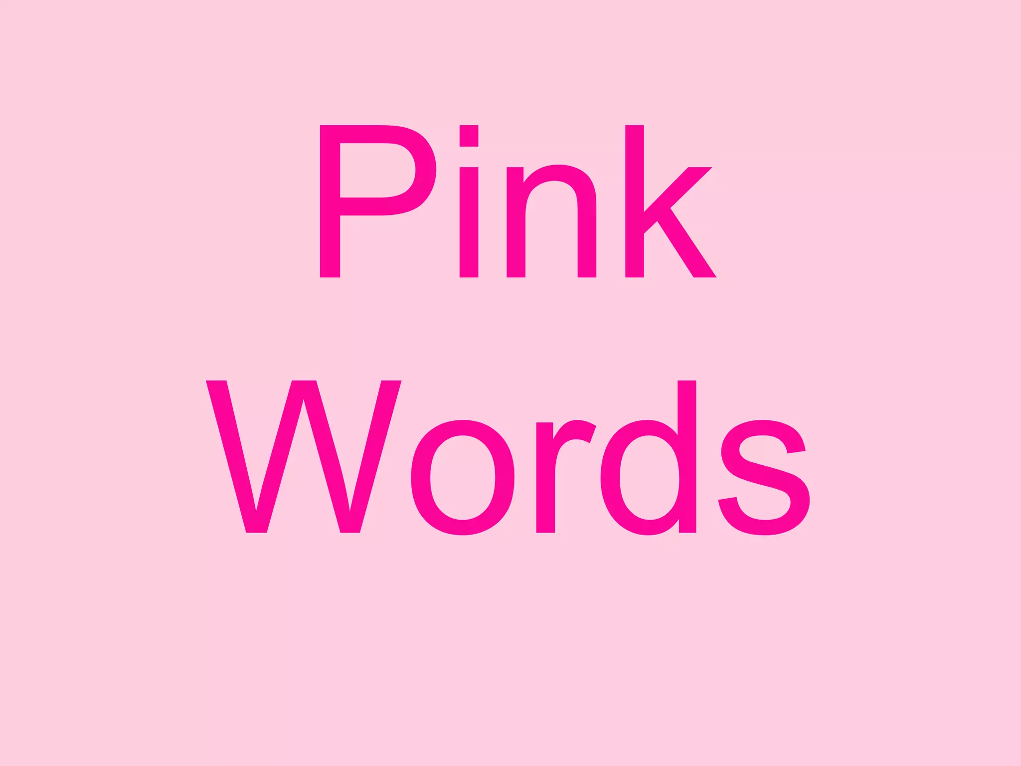 Pink Words With Sounds | PPT