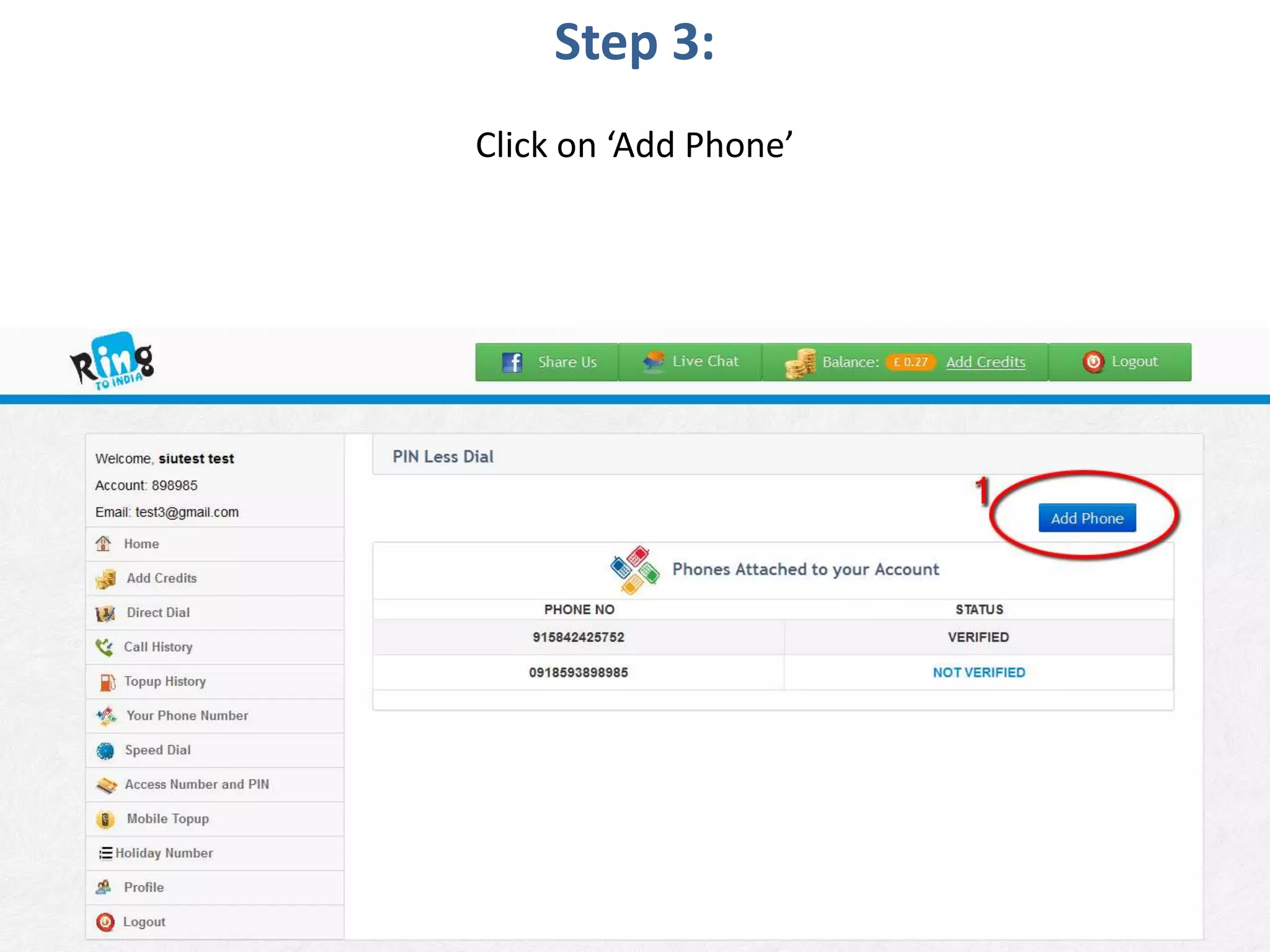 Pin less dial feature - how to set up an account | PPTX | Phone ...