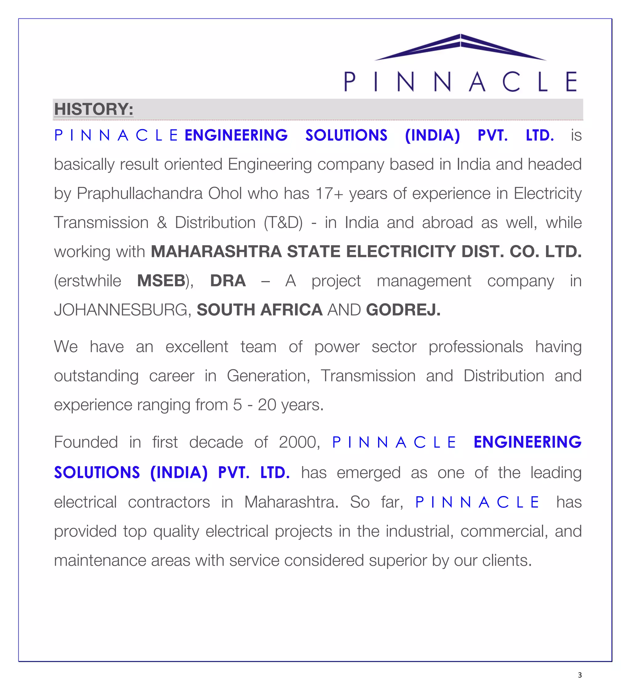 Pinnacle Engineering Solutions IPL EPCM | PDF