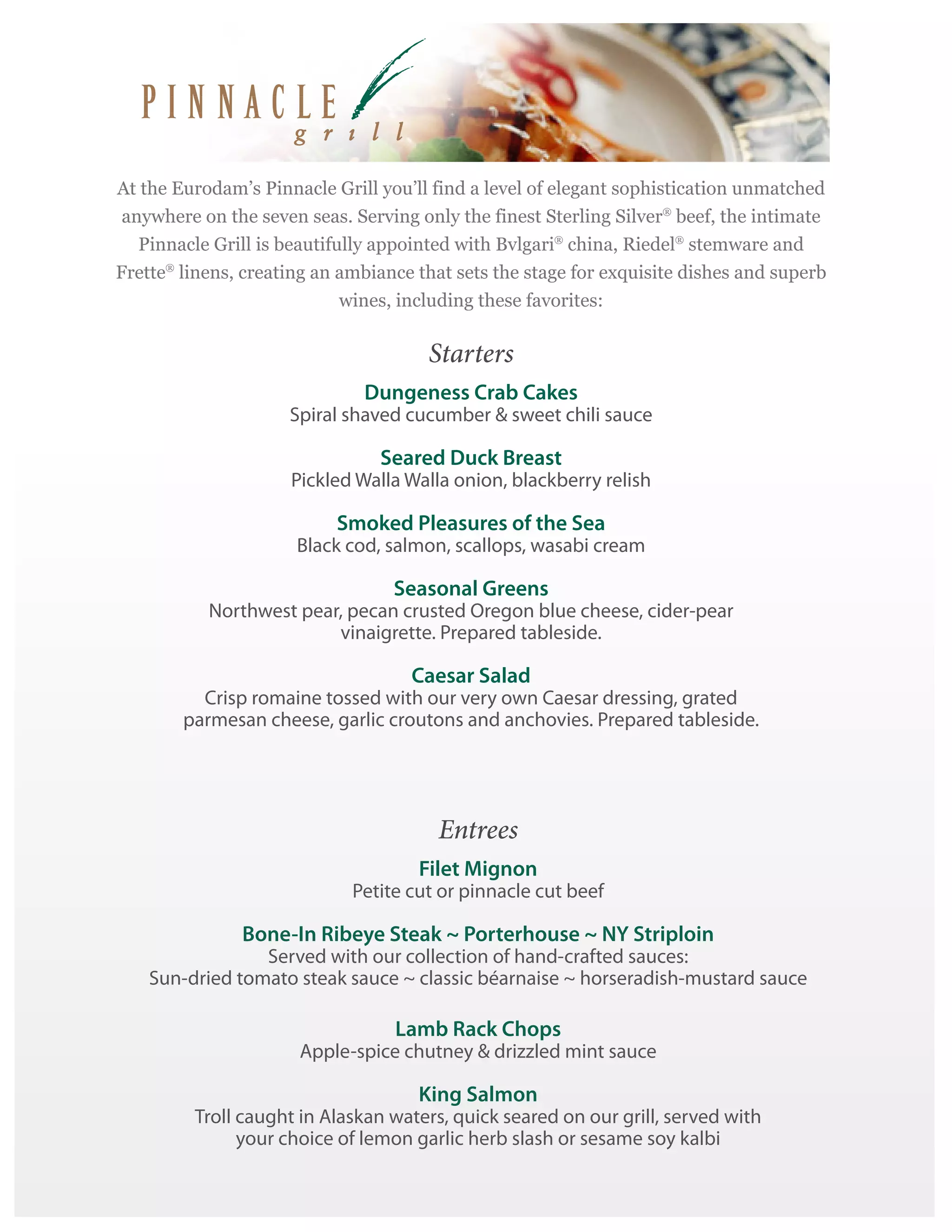 Pinnacle Menu | PDF