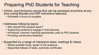 Supporting the teaching development of PhD students by Emily Pinn ...