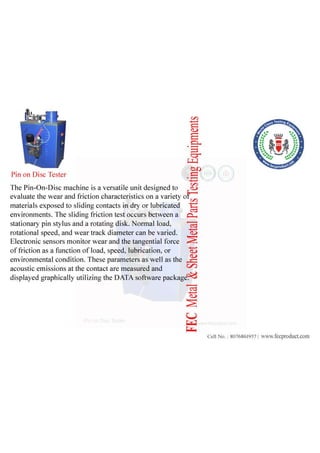 Pin on Disc Tester | PDF