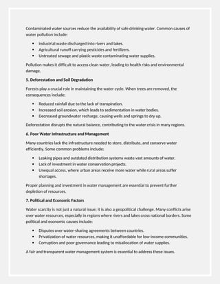 The global thirst understanding the causes ofwater | PDF