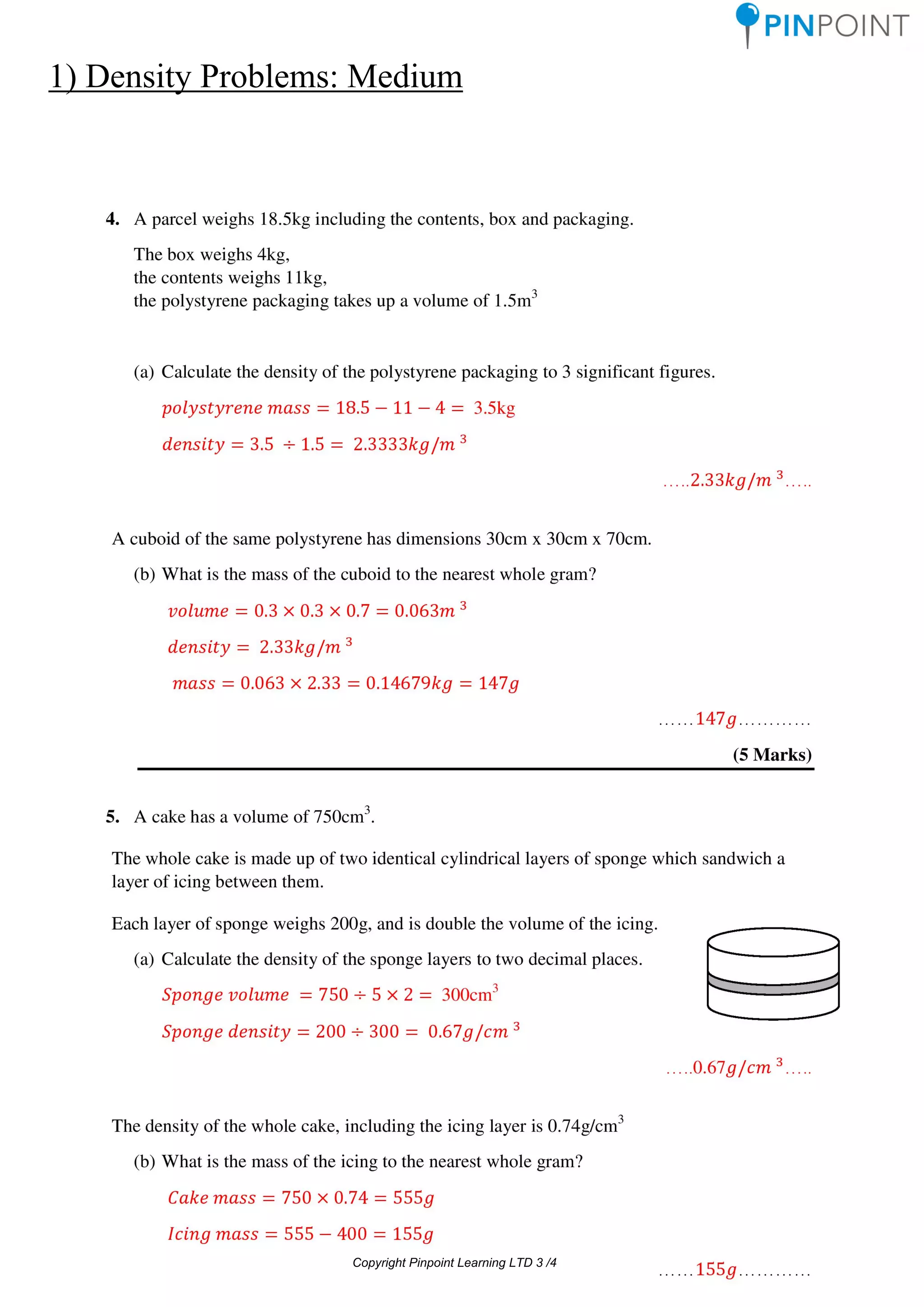 Pinpoint learning-density-problems-solutions | PDF