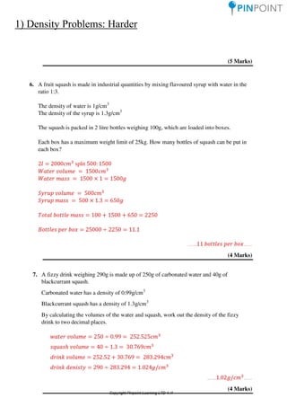 Pinpoint learning-density-problems-solutions | PDF
