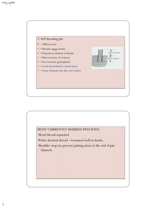 Pin retained amalgam restorations | PDF