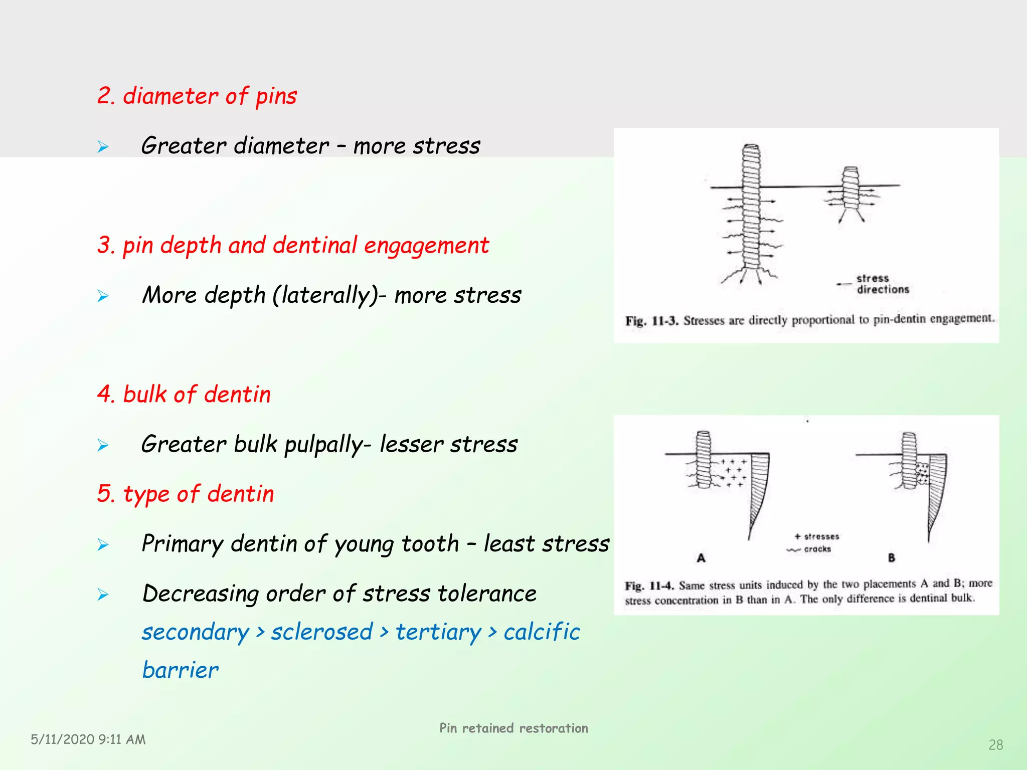 Pin retained restorations | PPTX