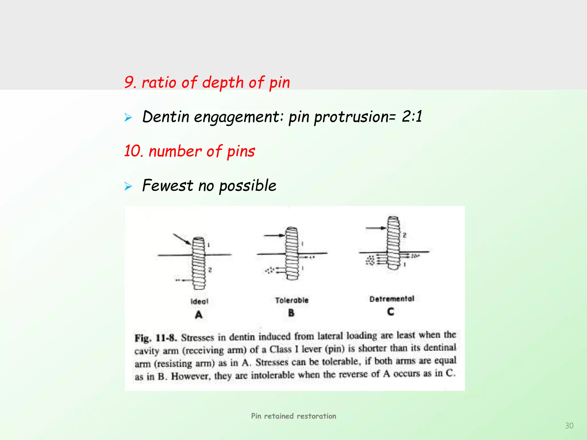 Pin retained restorations | PPTX