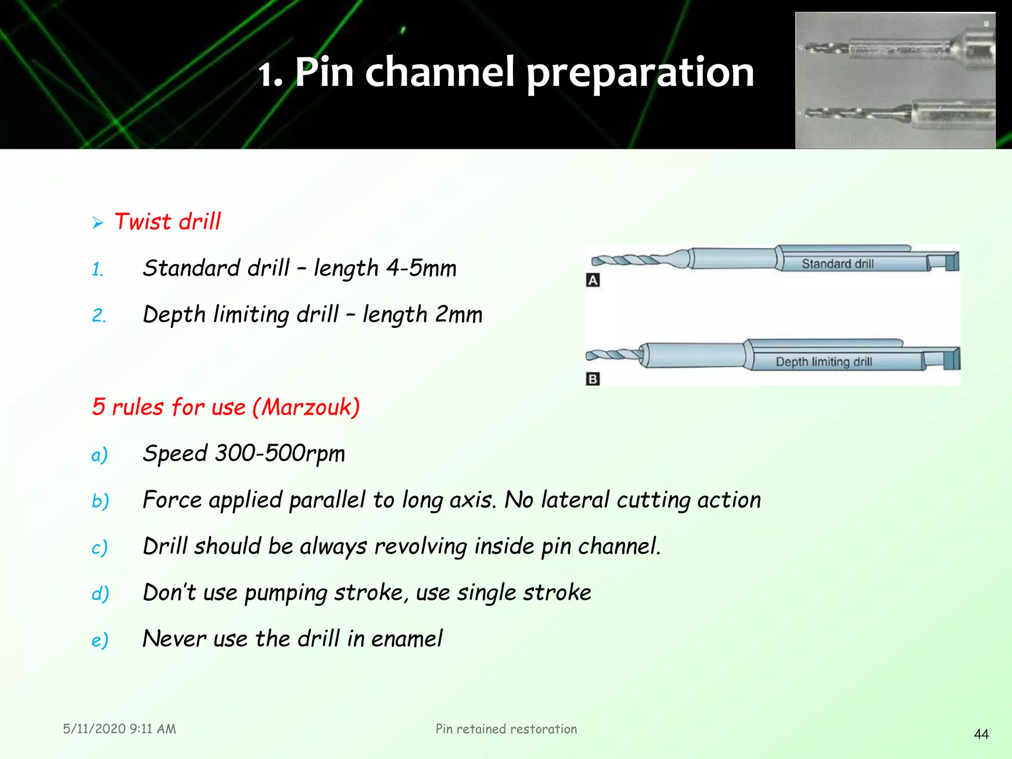 Pin retained restorations | PPTX