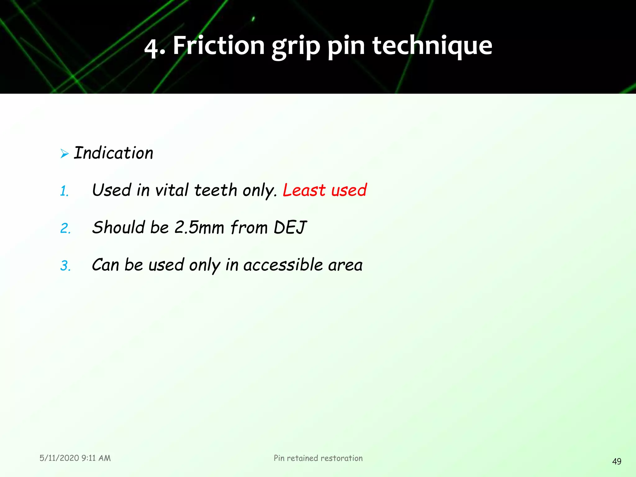 Pin retained restorations | PPTX