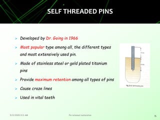 Pin retained restorations | PPTX