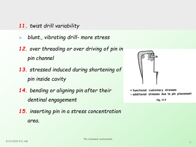 Pin retained restorations | PPTX