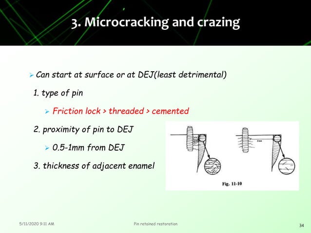 Pin retained restorations | PPTX
