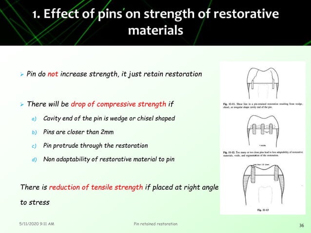 Pin retained restorations | PPTX