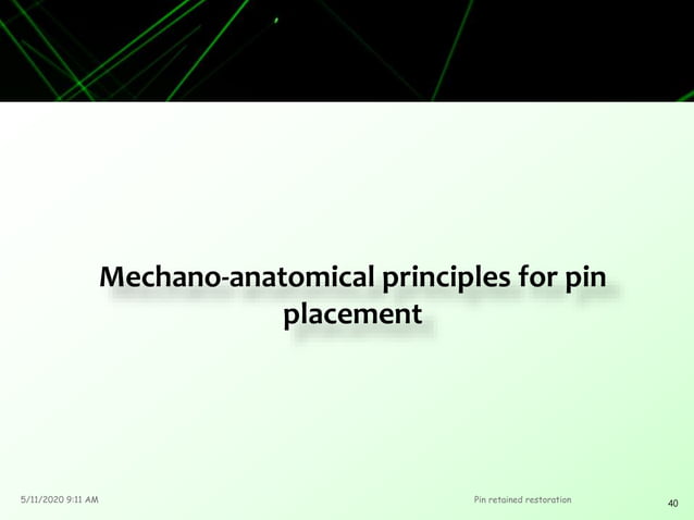 Pin retained restorations | PPTX