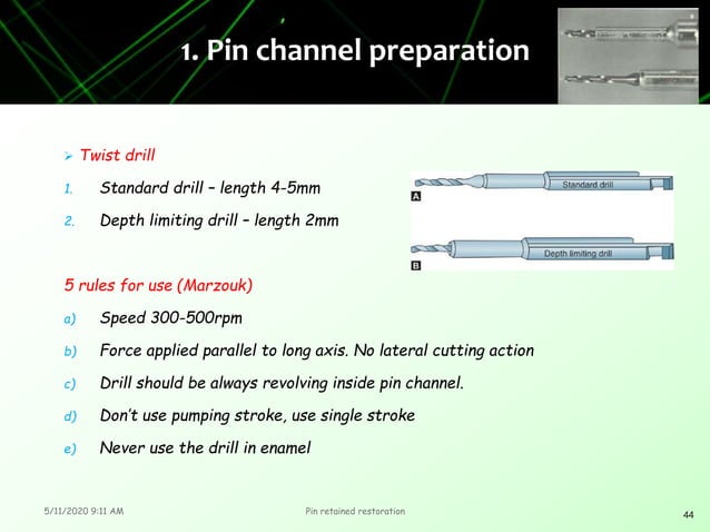 Pin retained restorations | PPTX