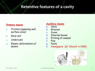Pin retained restorations | PPTX