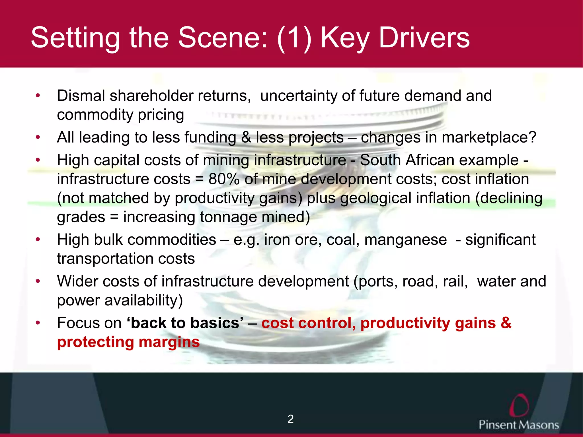 Managing Risk and Cost in Mining Infrastructure Development - Sarah ...