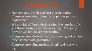 Pins presentation- medals 2D with logo | PPTX