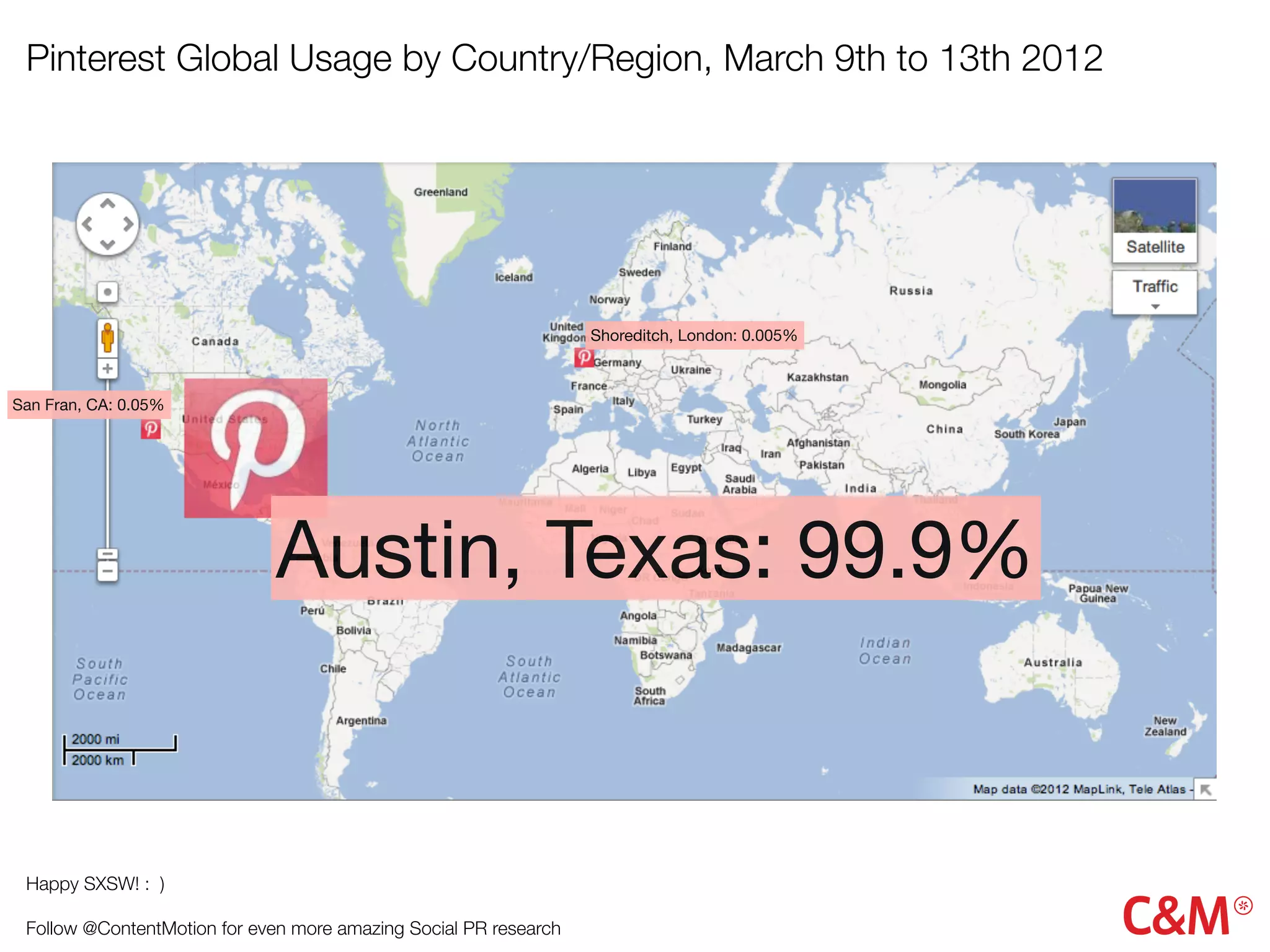 Pinterest Usage by Country/Region 12.03.12