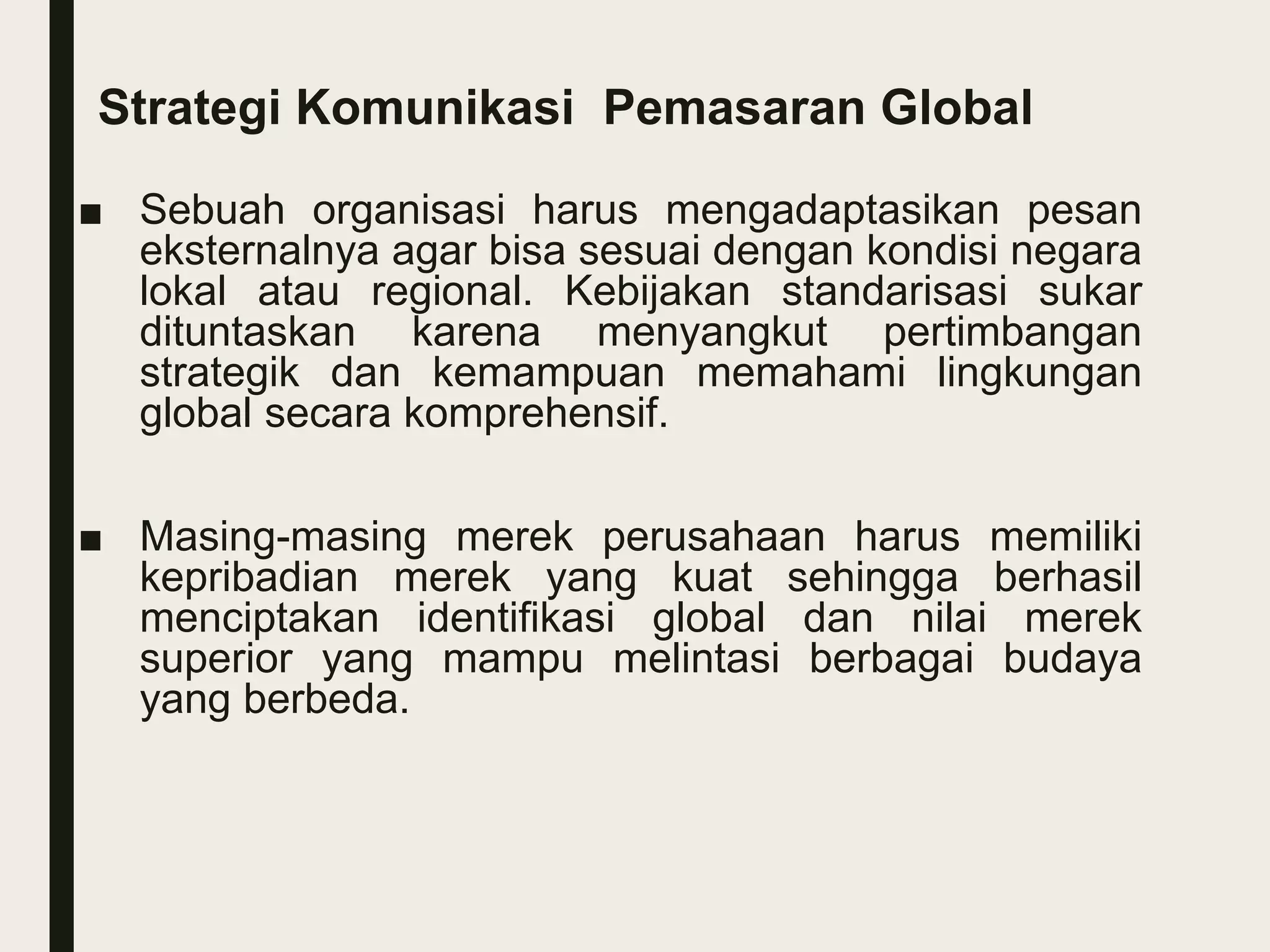 PPT Komunikasi Pemasaran Global by Fais Darakai | PPT