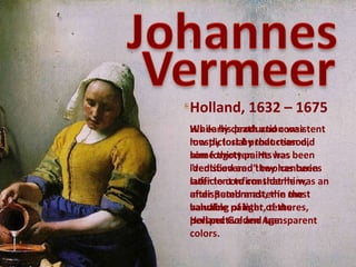 Pintores Famosos.Vermeer.English | PPS