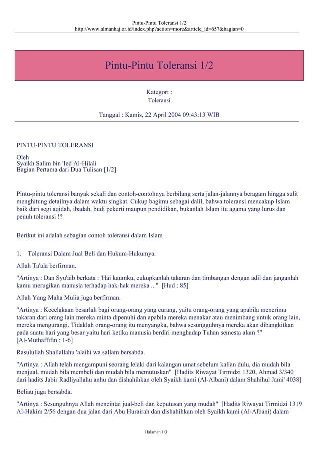 Pintu pintu-toleransi-1-2 | PDF