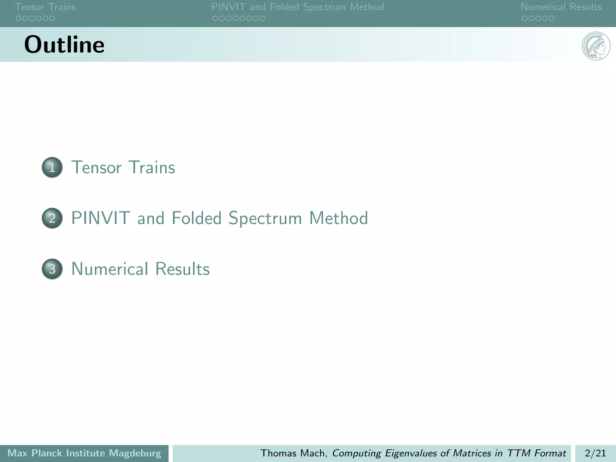 Computing Inner Eigenvalues Of Matrices In Tensor Train Matrix Format Pdf Physics Science