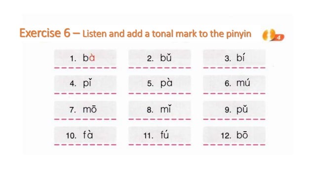 Pinyin 01 Vowels, consonants and tones | PPT