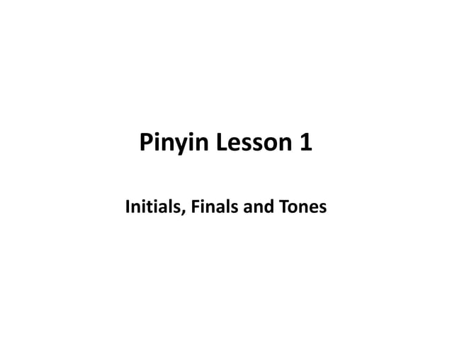 Pinyin lesson 1 | PPT