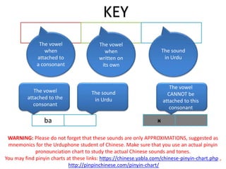 Pinyin vowels with urdu transliterations | PPTX