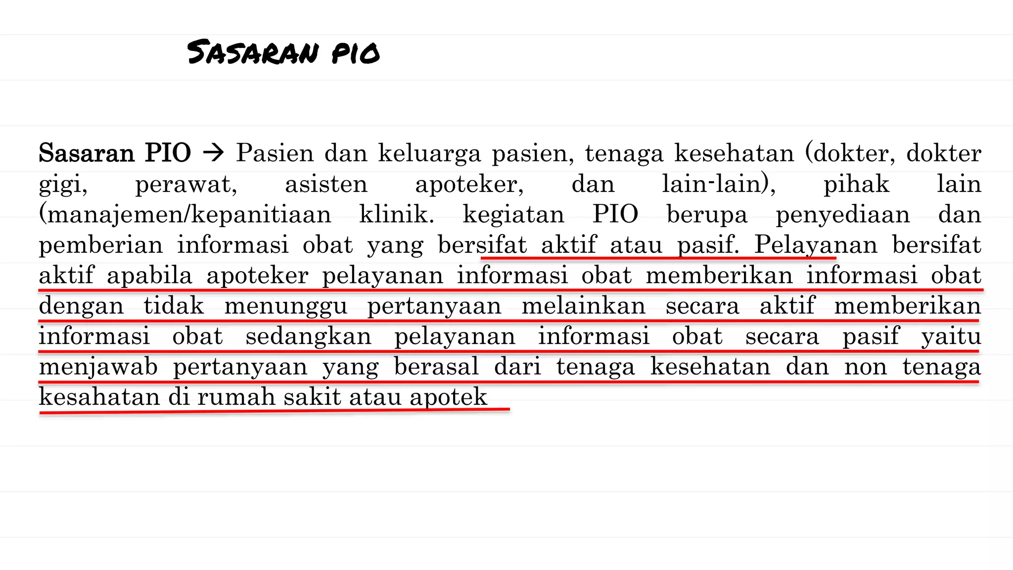 Pelayanan Informasi Obat (PIO) | PPTX