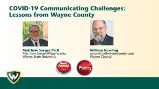 COVID-19 Communicating Challenges: Lessons from Wayne County | PPT