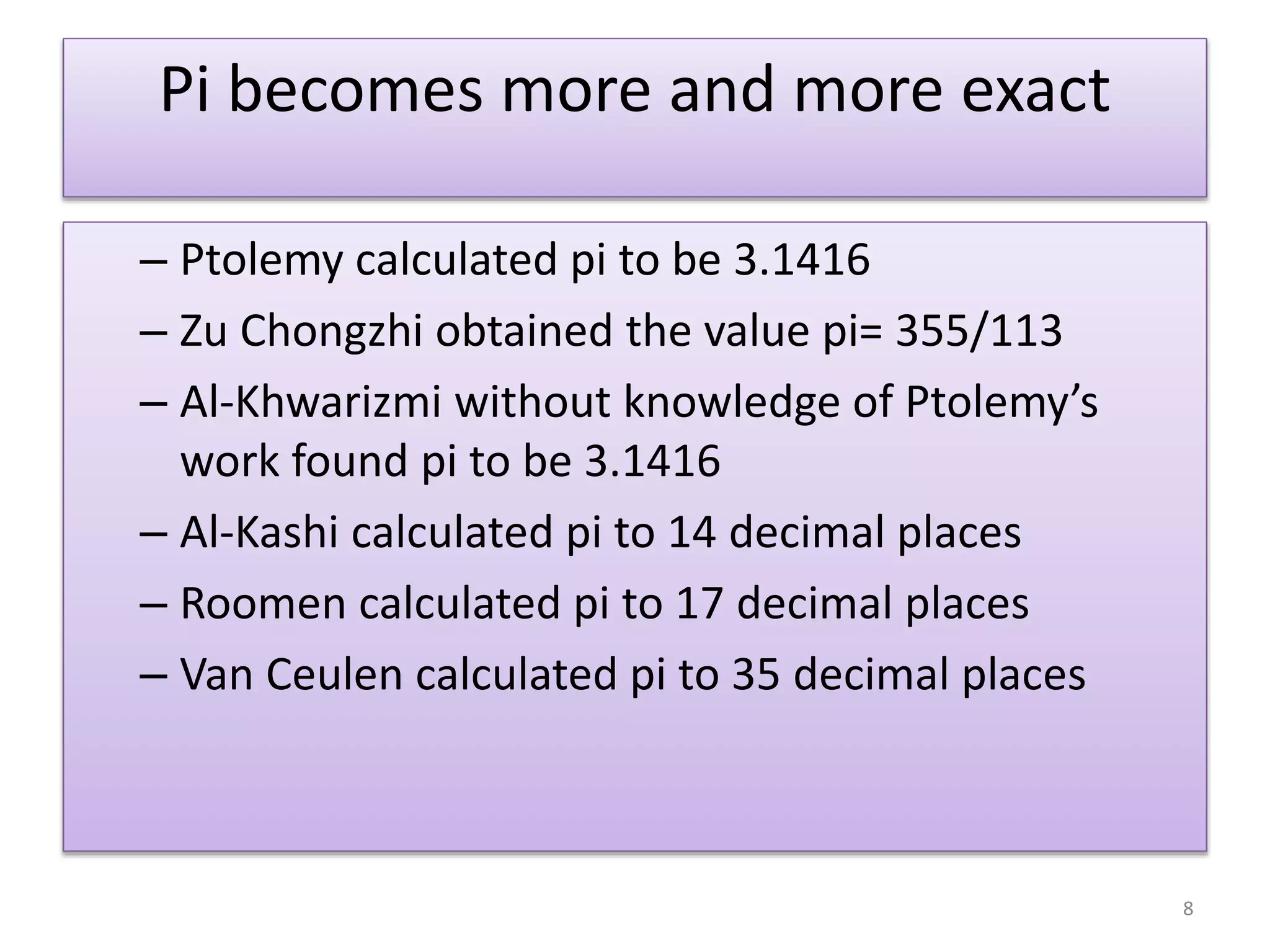 History of Pi | PPTX | Physics | Science