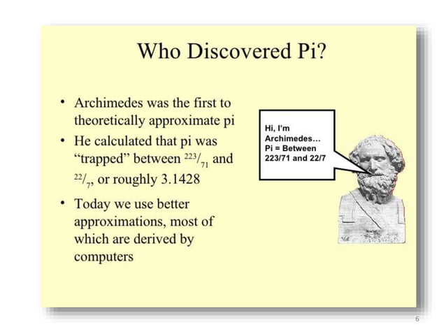 History of Pi | PPTX | Physics | Science