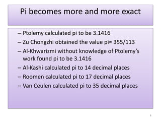 History of Pi | PPTX | Physics | Science