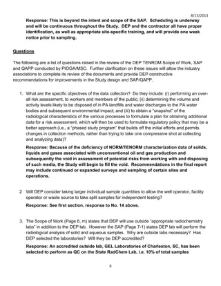 PIOGA/MSC Observations/Questions on PA DEP Radiation in Shale Drilling ...
