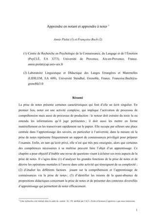 Piolat boch la prise de note copie | DOC