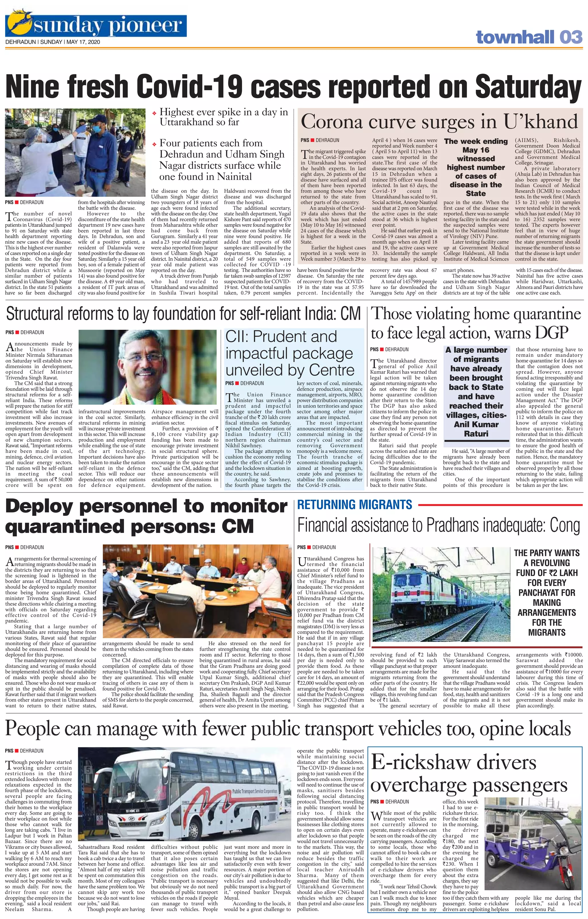 Pioneer dehradun-e-paper-17-05-2020 | PDF | Infectious Diseases | Diseases and Conditions