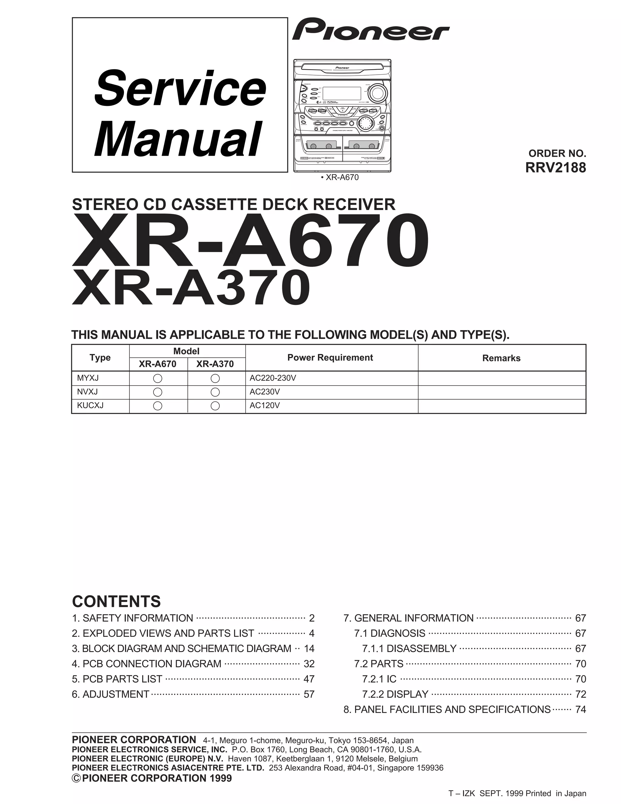 Pioneer xr-a370 670 | PDF